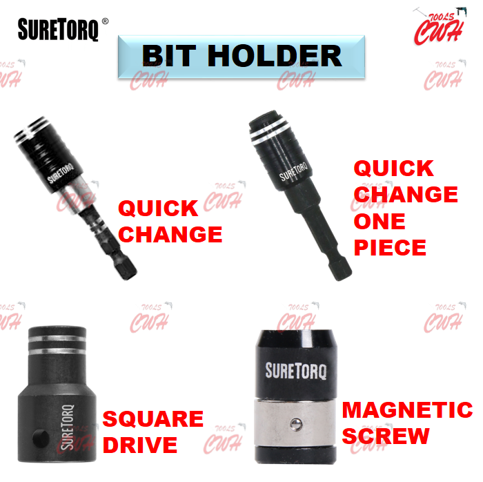 SURETORQ ¼” SHANK BIT HOLDER QUICK CHANGE BIT QUICK CHANGE ONE-PIECE ...
