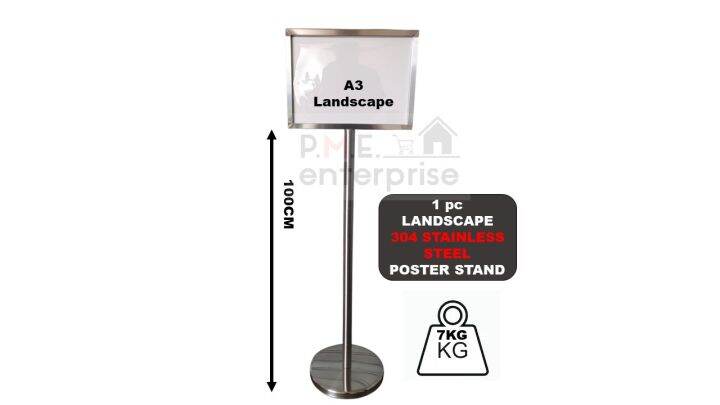 A3 | A4 Poster Stand | Stainless steel display Stand | Signage stand | Queue pole | Lazada Singapore