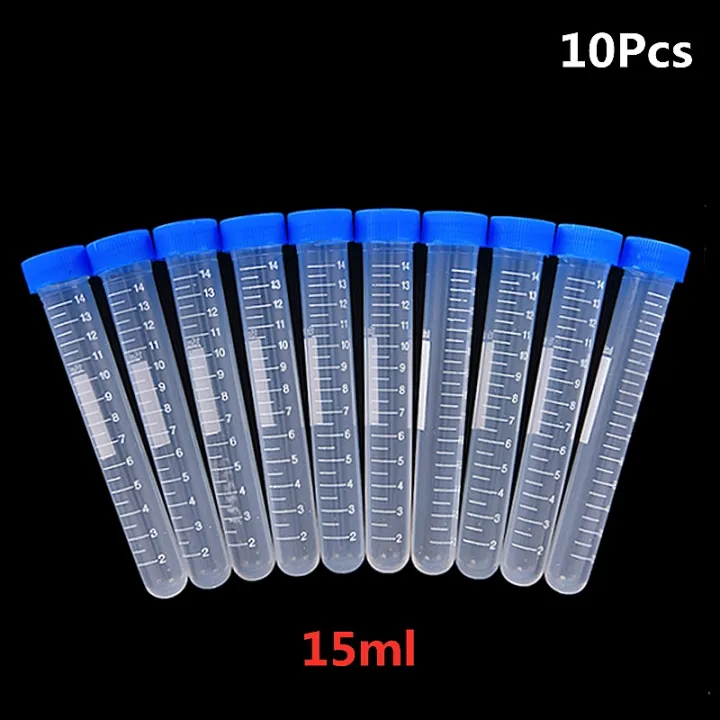 10Pcs/Lot 15ml Transparent Graduation Centrifuge Test Tube Vial Plastic ...
