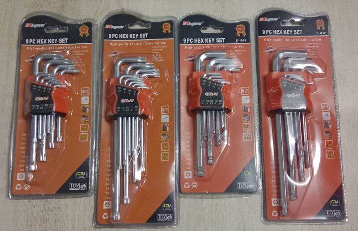 Kingever 9 PCS Allen/Hex Key Wrench Set Hex Key Wrench Set Spanner ...