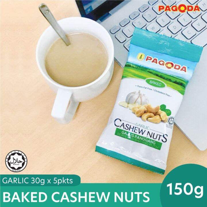 Pagoda Baked Cashew Nut Garlic Flavour 150g (30g x 5 pkts) / Crunchy ...