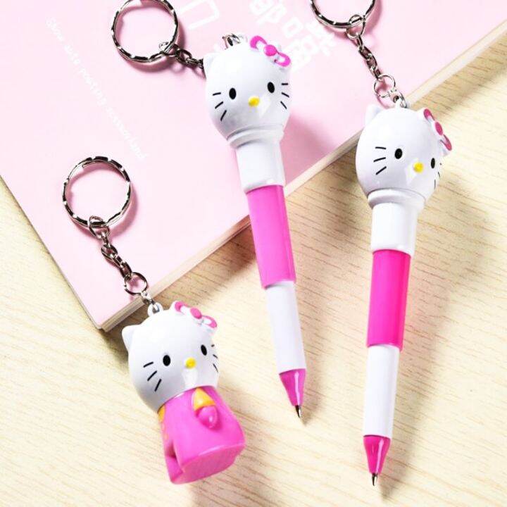 Cute Cartoon Hello Kitty Cat Retractable Ballpoint Pen Children's Fun ...
