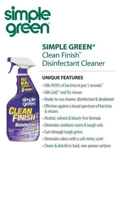 Simple Green Clean Finish Disinfectant Cleaner 32oz - Anti Bacteria ...