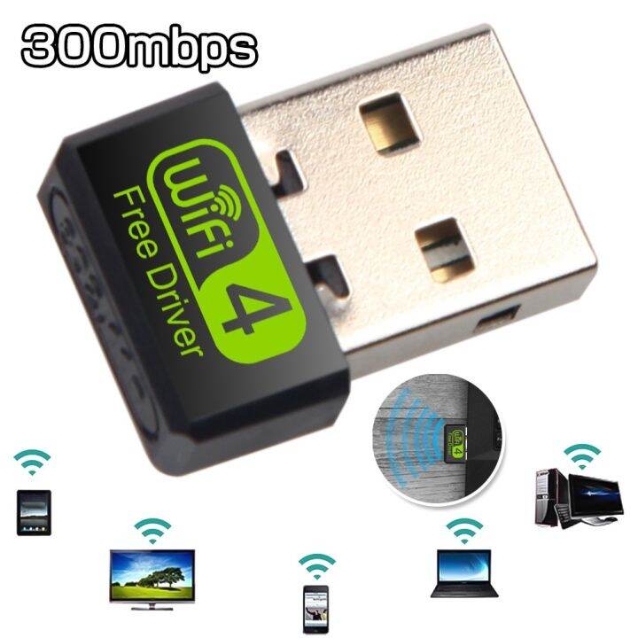 300Mbps USB WIFI Dongle For Desktop Wireless WiFi Adapter 2.4G/5GHz ...