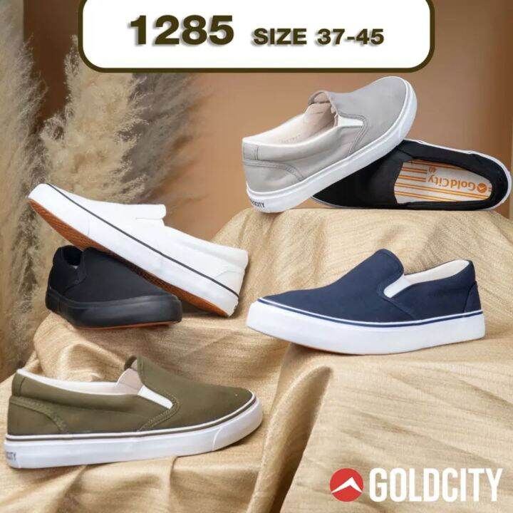 GoldCity-1285_Size_37-45ผ้าใบแบบสวมสลิปออนขอบนวมนุ่ม มี ุ6 สี_พร้อมส่ง!! | Lazada.co.th