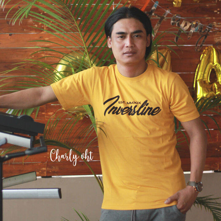 Inversline T-Shirt Kuning Charly VHT | Sablon Flocking | Lazada Indonesia