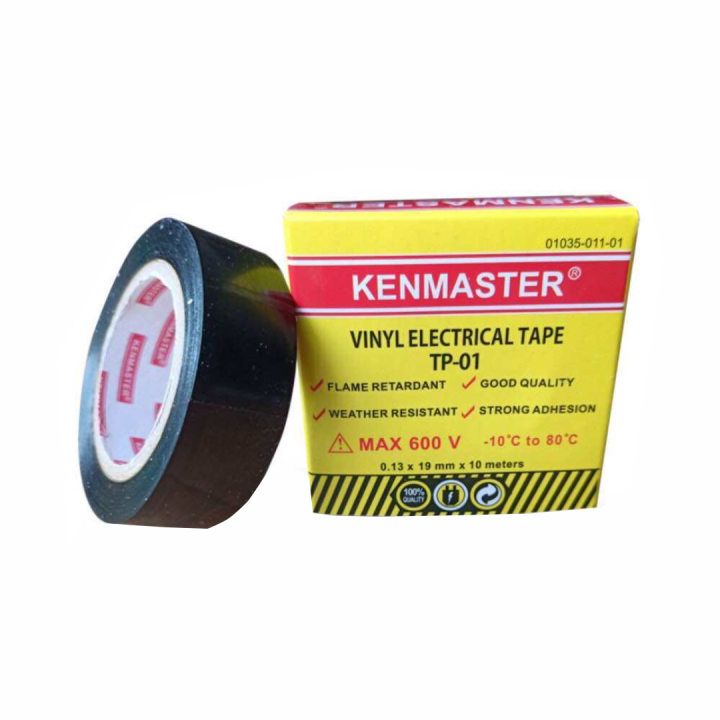 Kenmaster Isolasi Listrik Vinyl Electrical Tape Solasi Hitam TP-01 ...