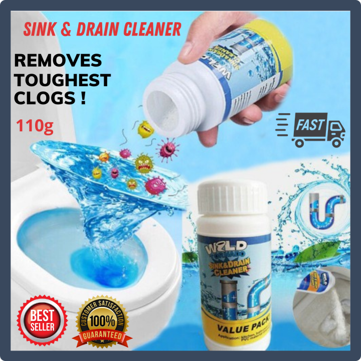 WILD TORNADO POWERFUL SINK AND DRAIN CLEANER Original clogged remover ...