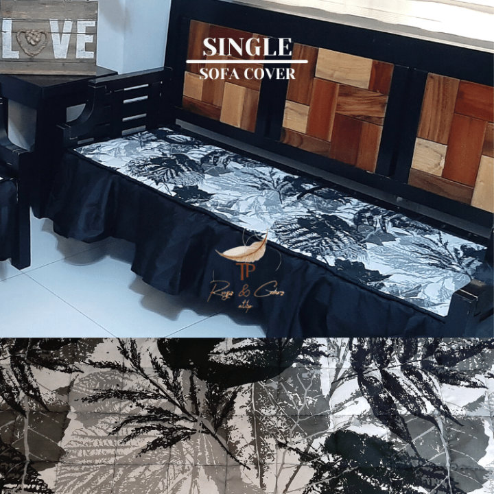 SINGLE SOFA COVER WITH LACE / RUFFLES (1-PC)/ 3 SEATER SOFA COVER/SAPIN ...