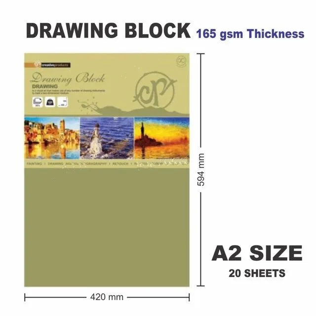 A2 Size 165gsm Drawing Block 20‘ sheet - Kertas Lukis Berwarna | Lazada