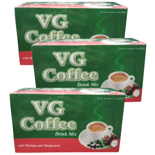 VG Coffee Drink Mix (BUY 2 TAKE 1) (60 Sachets) (3 Boxes) with Moringa ...