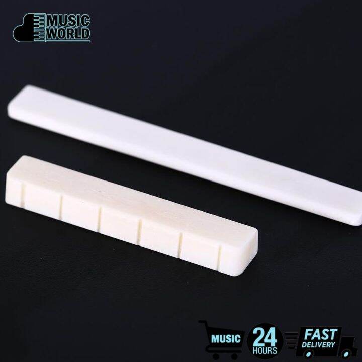 Guitar Parts 6 String Classical Guitar Bone Bridge Saddle And Nut Ivory ...