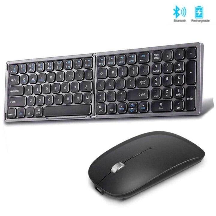 Portable Mini folding Wireless Bluetooth keyboard with Numeric Keypad ...