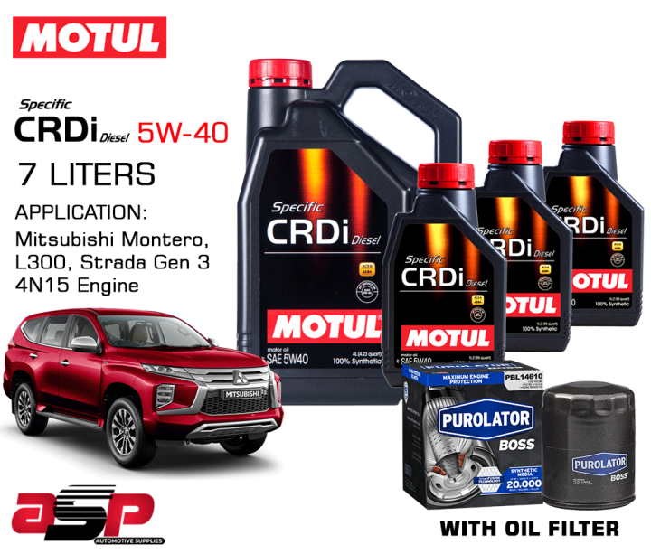 Motul Specific CRDI Diesel 5W-40 Motor Oil 7 Liters Bundle For ...