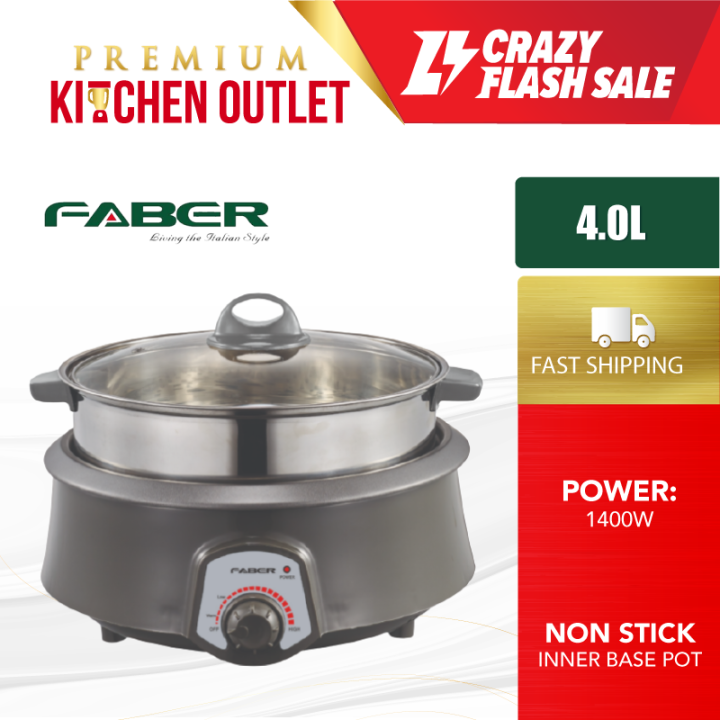 Faber 4L 1400W Multi Cooker Stainless Steel Steam Tray FMC 1380 ...