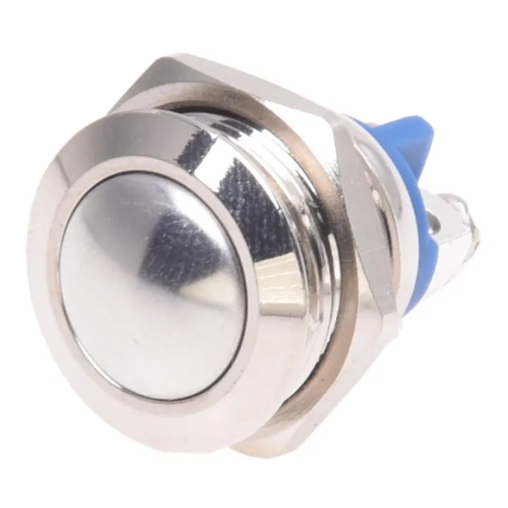 3A / 3V-250V push button switch push button 16 mm nickel-plated brass ...