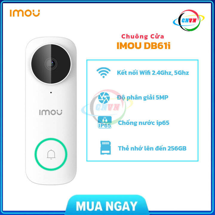 [PHÂN PHỐI CHÍNH THỨC] Chuông Cửa Wifi IMOU DB61i (5 Megapixels) - Đàm Thoại Hai Chiều Full ...
