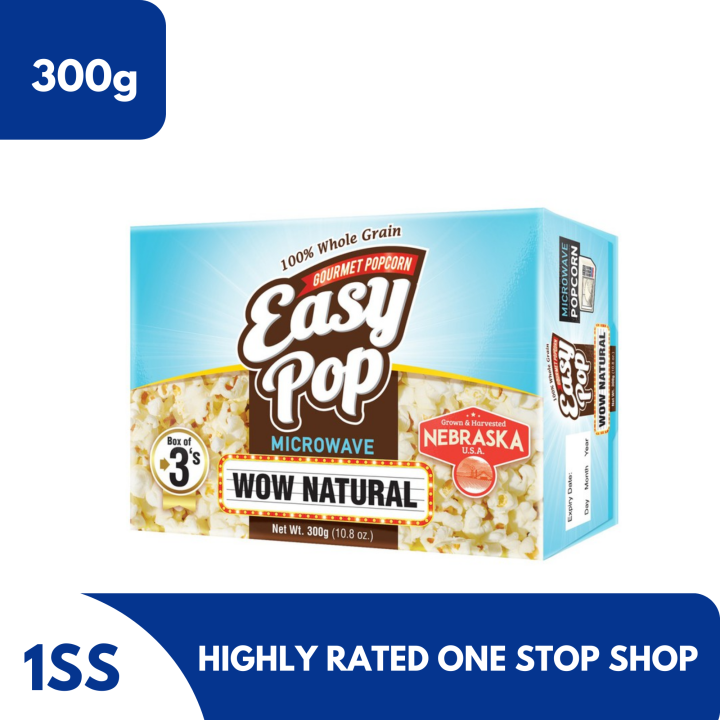 Gourmet Popcorn Easy Pop Microwave Wow Natural Popcorn, 3 Box, 300g | Lazada PH