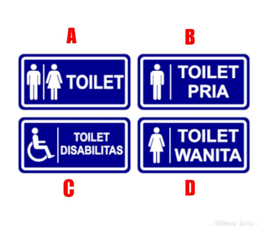Custom. Sign Rambu Toilet. Plat Acrylic ukuran 30x10cm | Lazada Indonesia