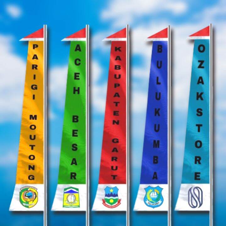 Umbul Umbul Custom Bebas Request Tulisan dan Logo Ukuran 3 Meter ...