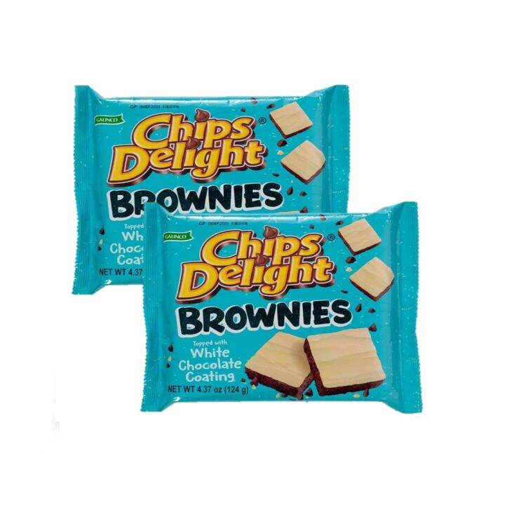 Chips Delight Brownies Topped with White Chocolate Coating 124g - Pack ...
