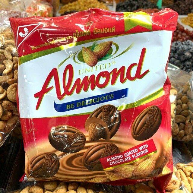 Almond coated with chocolate flavour (อัลมอนด์ ยูไนเตด) 1 ห่อใหญ่ อัล ...
