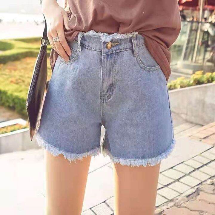High waist Denim shortsblue and navy blue and White/Black color maong ...