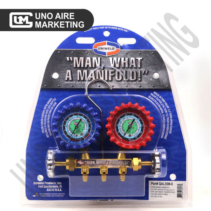 UNIWELD Pressure Gauge Manifold R410a R22 R404a R134a R12 Brand New ...