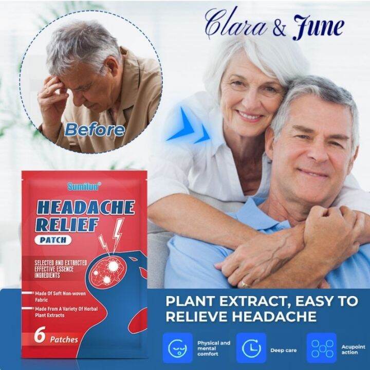 Clara.Headache Relief Patch Treat Dizzy Migraine Sickness Dizziness ...