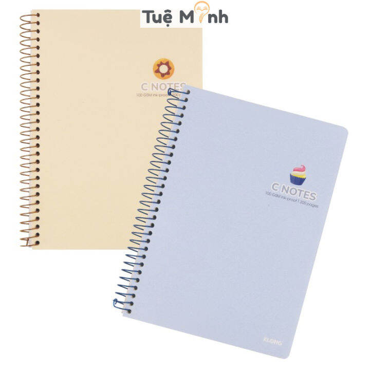 Vở note cornell B5 200 trang Klong bìa nhựa lò xo đơn C Notes sổ dot và ...