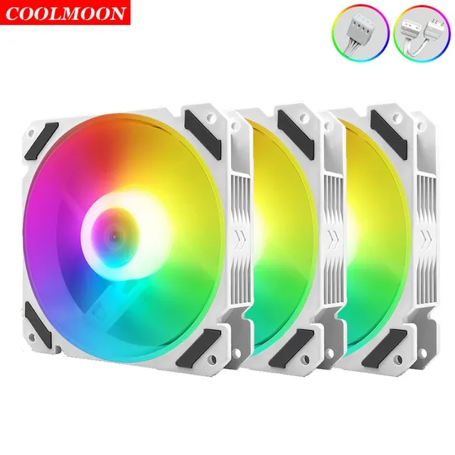 Coolmoon 5v Argb Fan Aura Sync Quiet 120mm 12v 4pin Pwm Computer Case ...