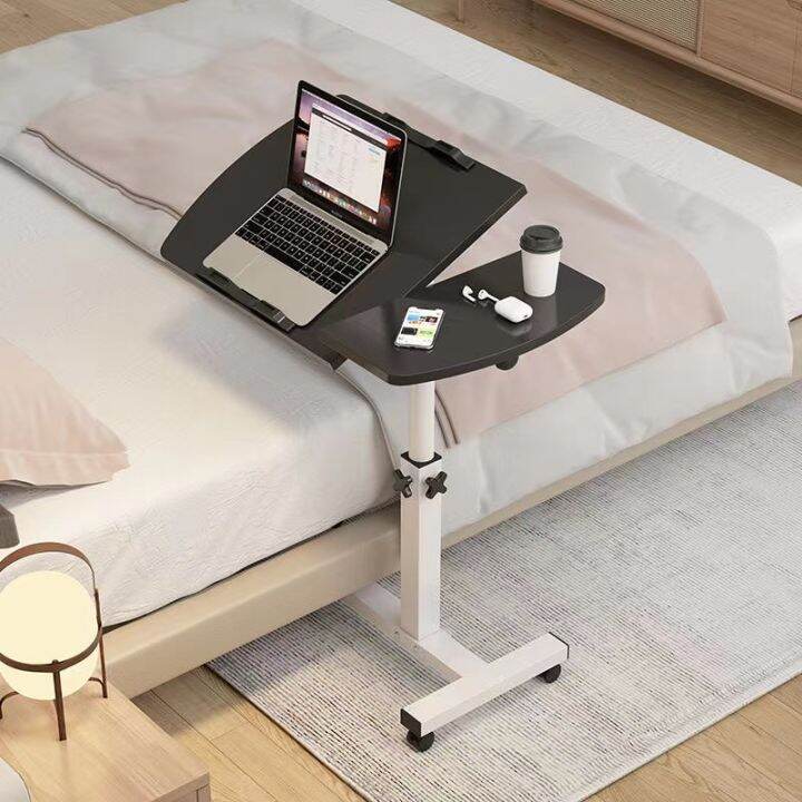 Rolling Laptop Table Lap Desk for Laptop with Wheels Adjustable Laptop ...