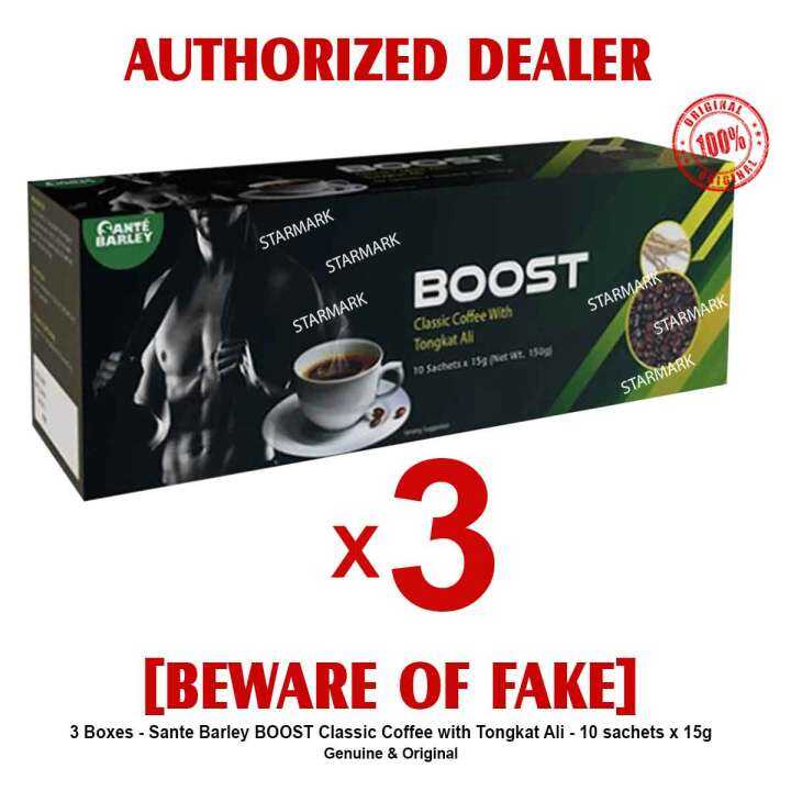 Sante Barley BOOST Coffee 15gx10's per box Classic Coffee with Tongkat Ali Sante BOOST Coffee ...