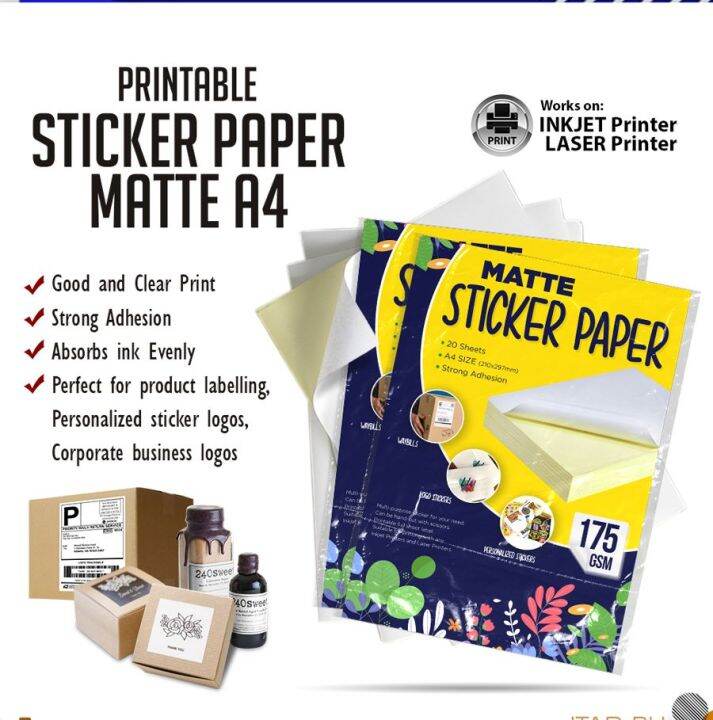 Matte Label Photo Sticker Paper A4 175Gsm // Kraft Photo Sticker Paper ...