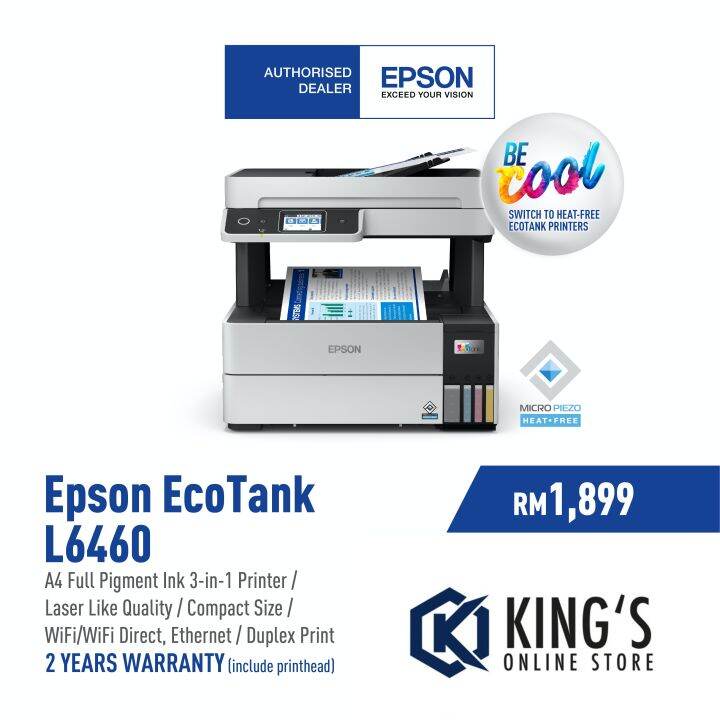 Epson Eco Ink Tank L6460 A4 3-in-1 Wifi Pigment Colour Photo Printer ...