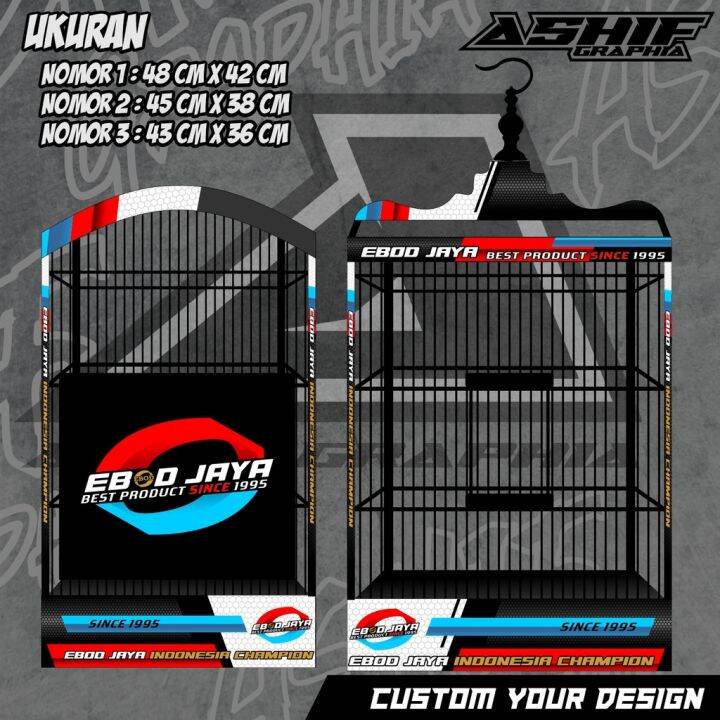 STIKER DECAL SANGKAR KOTAK MOTIF EBOD CHAMPION BEBAS REQUEST CUSTOM UKURAN 123 | Lazada Indonesia