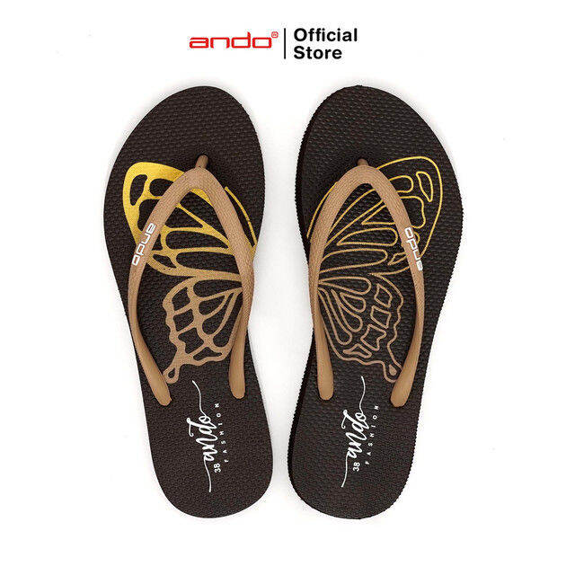 Ando Official Sandal Jepit Butterfly Wanita Dewasa - Coklat | Lazada ...