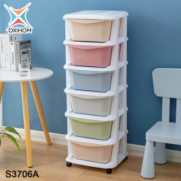 Oxihom Lemari Pakaian Plastik Laci Plastik Susun Drawer Storage Cabinet ...