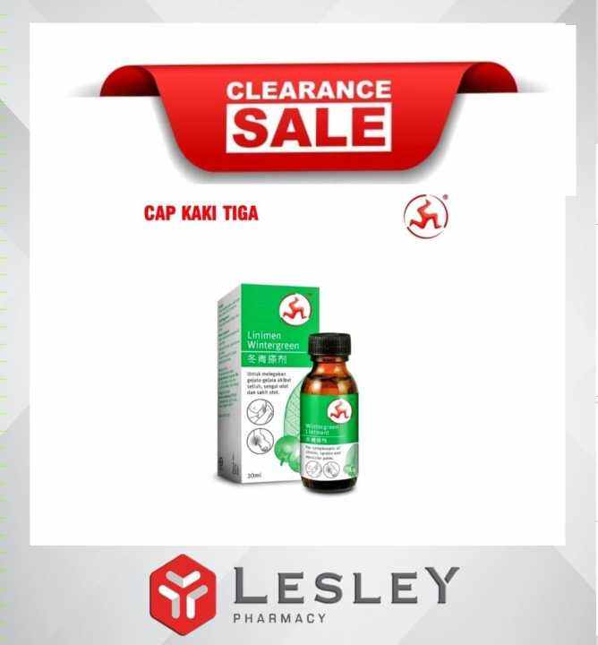 Three Legs Wintergreen Liniment x 30ml (Expired Date:11/2023) | Lazada