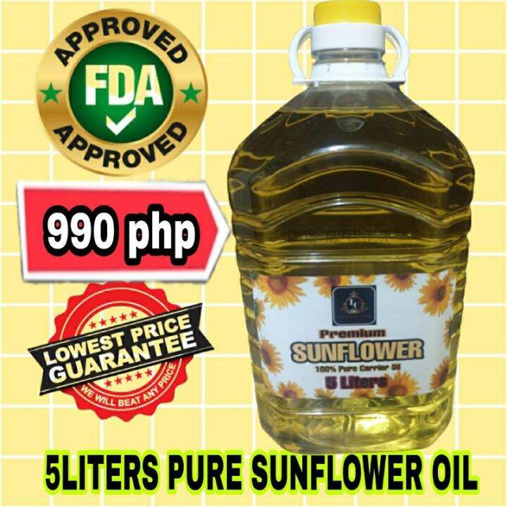 SUNFLOWER OIL (COSMETICS GRADE) REBRANDING 5Liters Premium Quality New ...