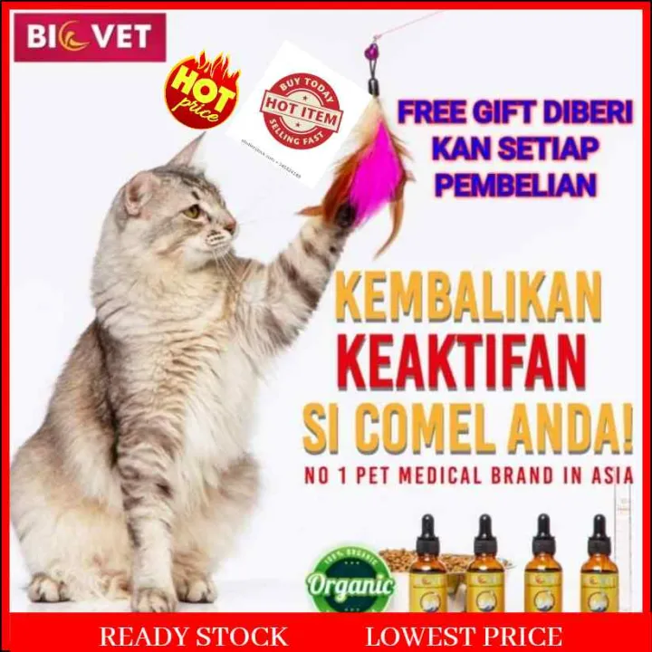 (FREE GIFT ACCESSORIES PET🎁) BIOVET IMMUNE BOOSTER ORIGINAL HQ 100% VITAMIN UNTUK KUCING DAN ...