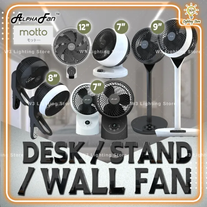 ALPHA FAN DESK/ STAND/ WALL FAN 7' 8' 9' 12' INCH | Lazada