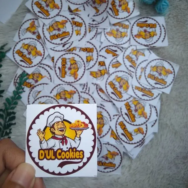 Stiker Makanan/Stiker Snack Ringan/ Stiker Nasi Box . Isi 100 lembar ...
