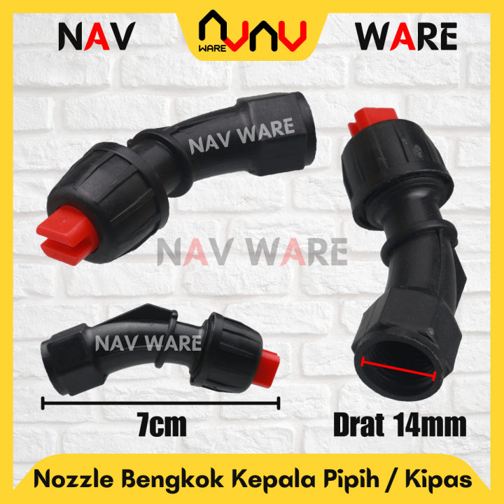 Nozzle Plastik Kepala Pipih / Kipas Drat Dalam M14 14mm / Mata Sprayer ...