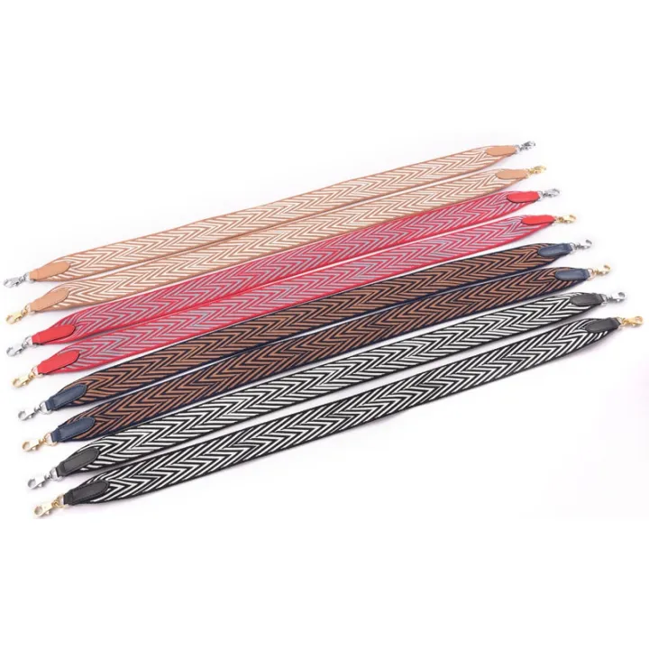 Webbing 5CM Bag Strap Canvas Woman Wide Shoulder Strap Diagonal Stripes ...