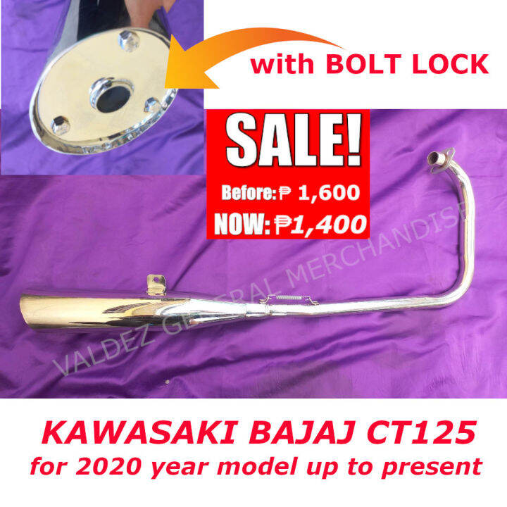 Bajaj CT125 , Stainless Chicken Pipe, Full System Muffler, New Design ...