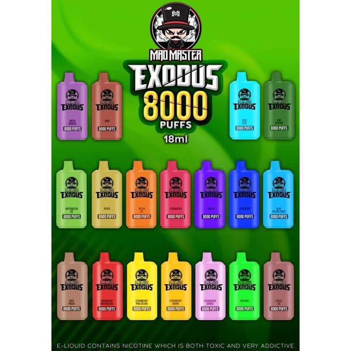 vape Legit MadMaster EXODUS Disposable Pods5 Rechargeable Up To 8000 ...