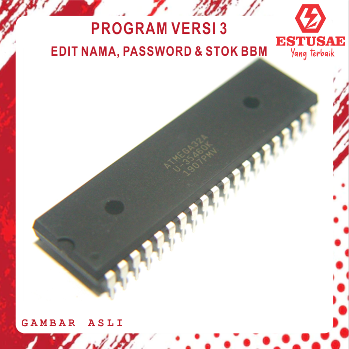 IC PROGRAM POM MINI PERTAMINI ATMEGA32 ORIGINAL BISA EDIT NAMA PASWORD DAN STOK BBM - ESTUSAE ...