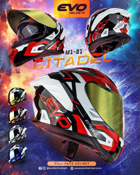 EVO M1-01 CITADEL FULL FACE DUAL VISOR WITH FREE CLEAR LENS | Lazada PH