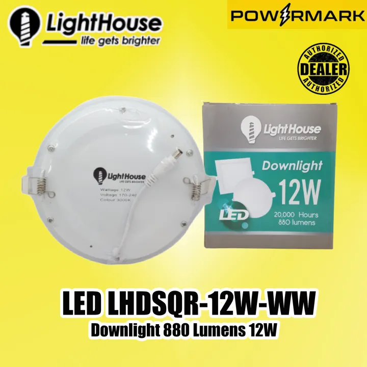 LIGHTHOUSE LED LHDSQR-12W-WW Downlight 880 Lumens 12W [POWERMARK | LAC ...